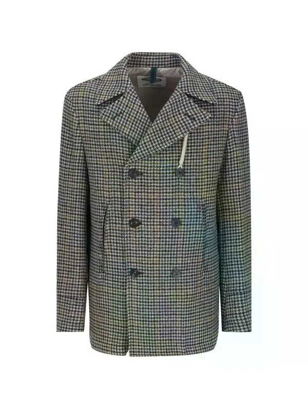 CAMPLIN Houndstooth Double-breasted Coat