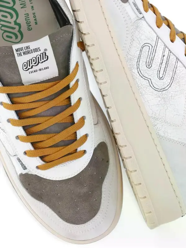 EVENU Crackle-effect Panelled Sneakers