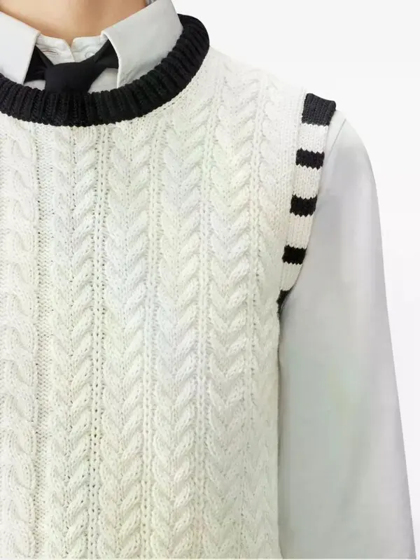 Thom Browne Merino-wool Aran-cable Shell Top
