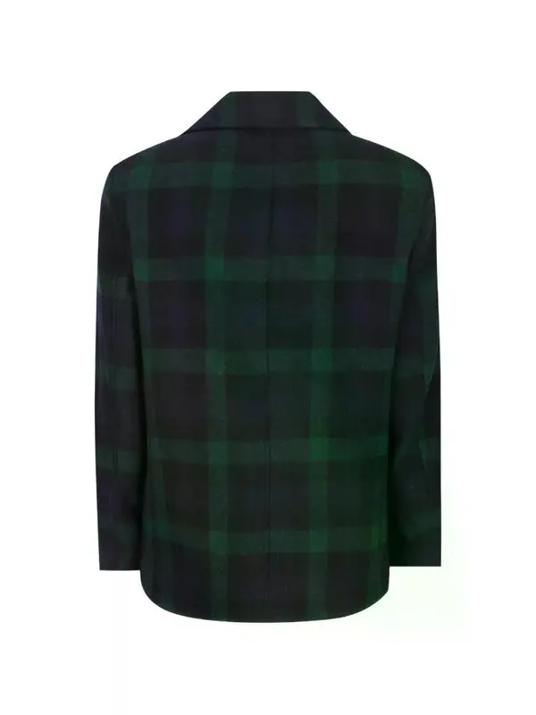 CAMPLIN Check Double-breasted Peacoat