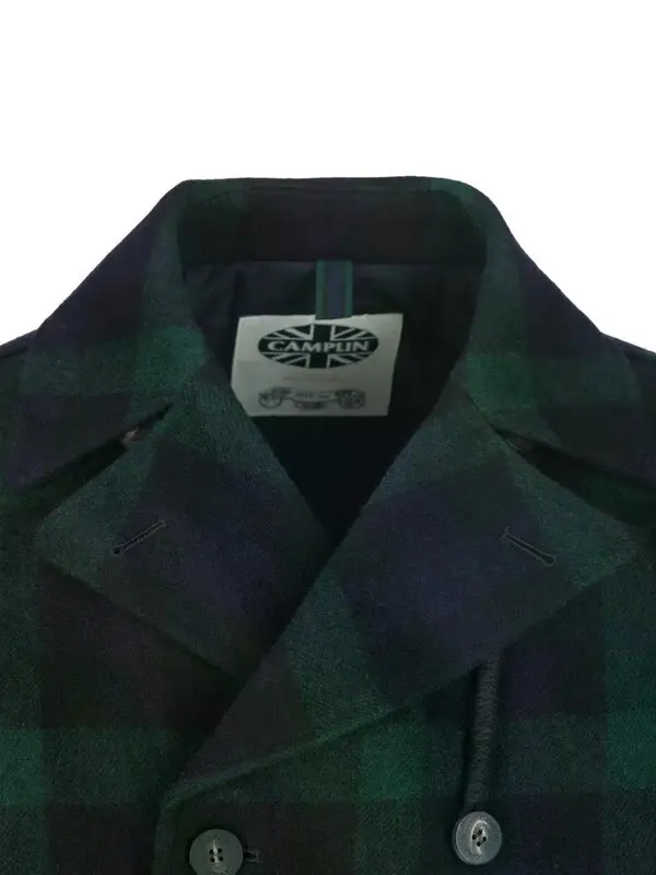 CAMPLIN Check Double-breasted Peacoat