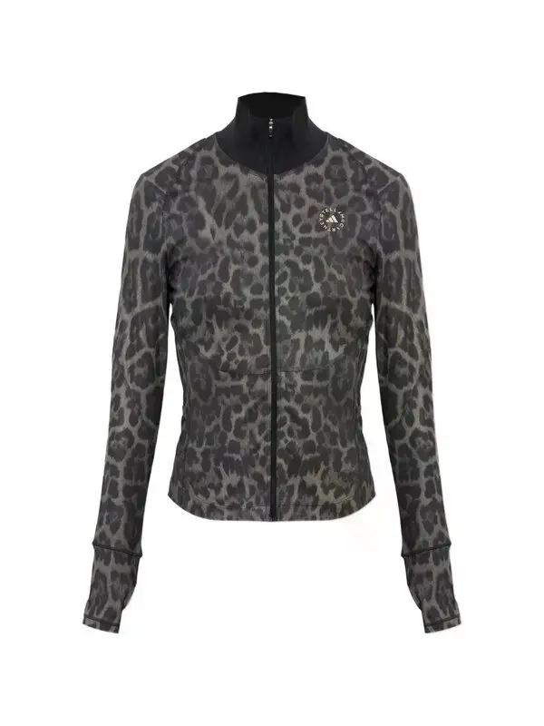 Adidas By Stella McCartney X Stella Mccartney Leopard-print Zip-up Track Jacket - Grey