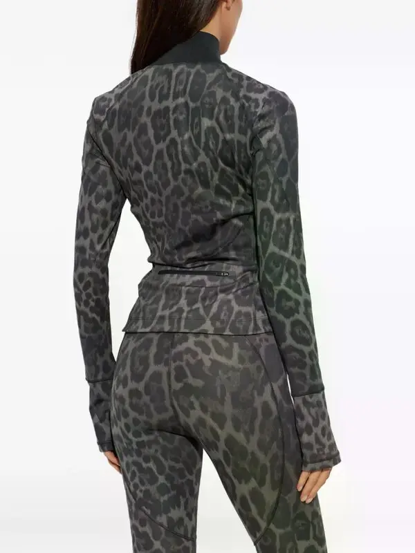 Adidas By Stella McCartney X Stella Mccartney Leopard-print Zip-up Track Jacket - Grey