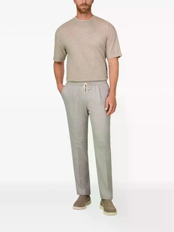 Boggi Milano City Trousers In Mélange Wool Flannel