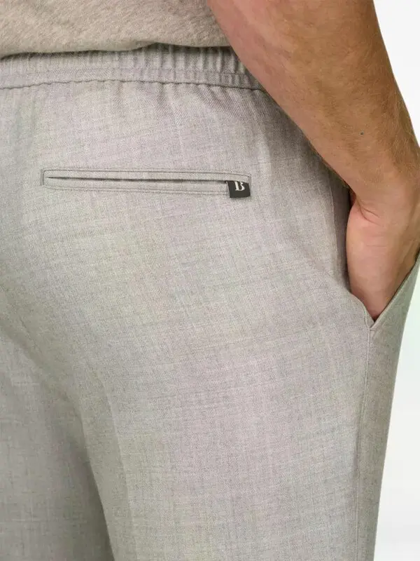 Boggi Milano City Trousers In Mélange Wool Flannel