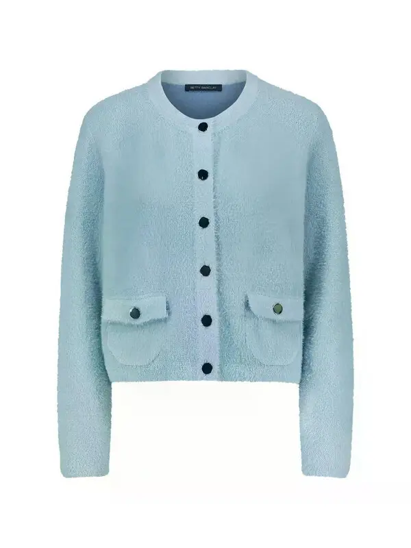 BETTY BARCLAY Bouclé-knit Cropped Cardigan