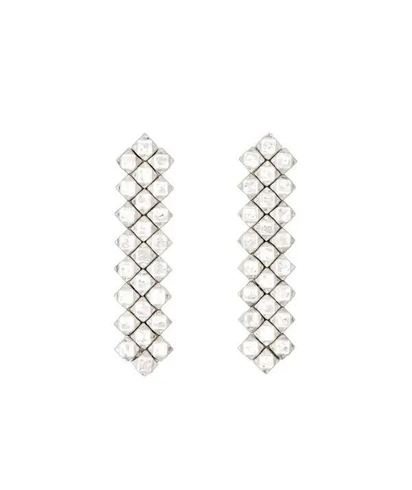 ALLSAINTS Faceted Metal Bead Drop Earrings - Silver