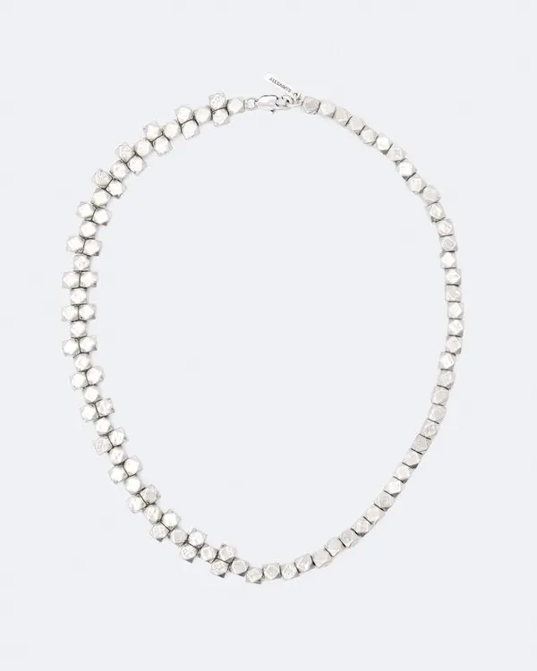 ALLSAINTS Faceted Metal Bead Necklace - Silver