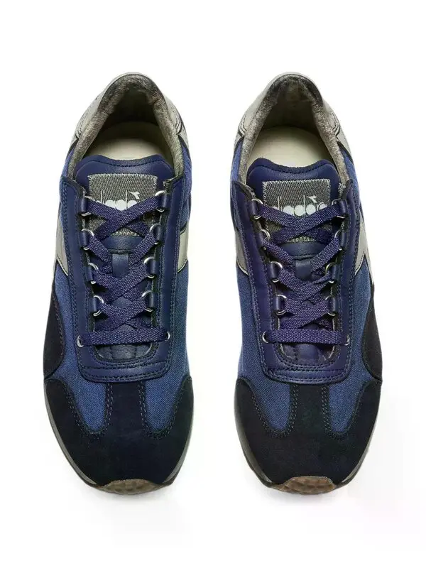 DIADORA Equipe Dirty Logo-embroidered Panelled Sneakers - Blue