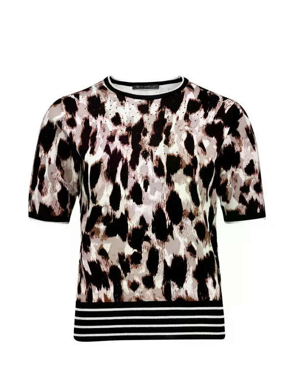 BETTY BARCLAY Leopard-print Short-sleeved T-shirt - Neutrals