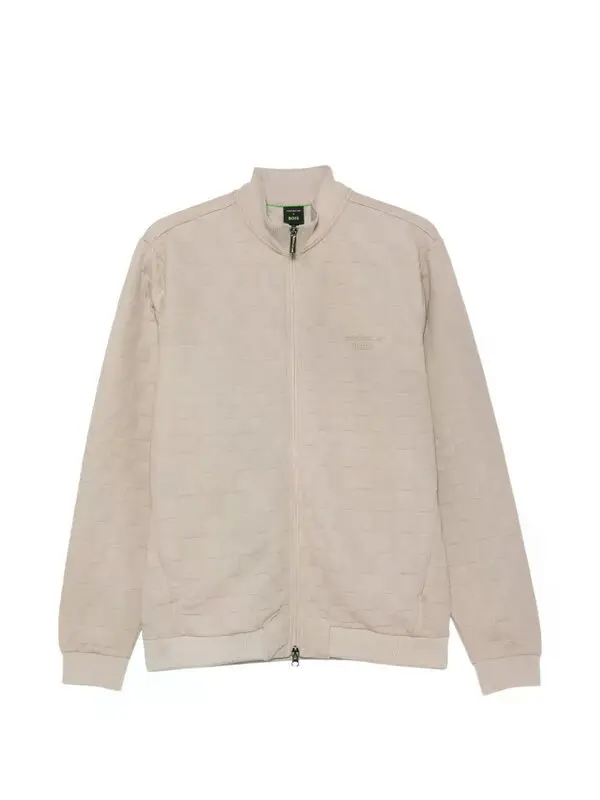 BOSS Check-pattern Zip-up Cardigan