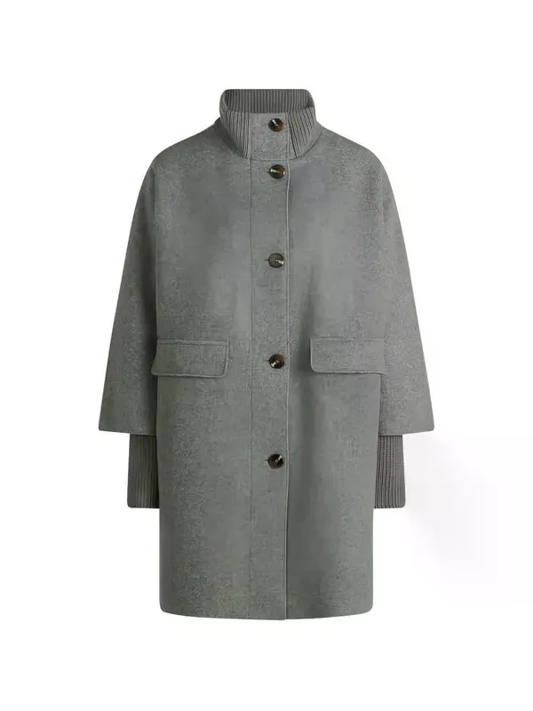 BETTY BARCLAY Ribbed-knit Trim Button-up Coat