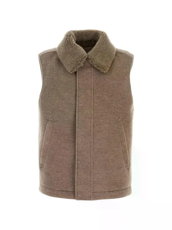 Canali Shearling-collar Gilet