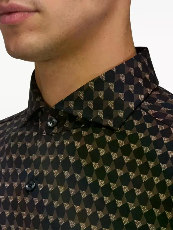 XACUS Geometric-print Shirt