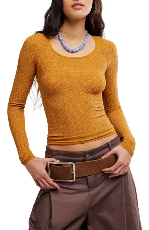 Free People Love Letter Long Sleeve Top - Bronzer