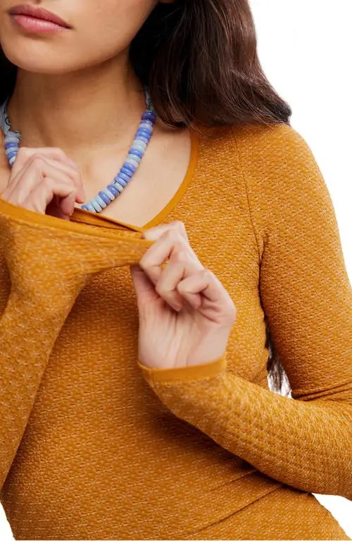 Free People Love Letter Long Sleeve Top - Bronzer