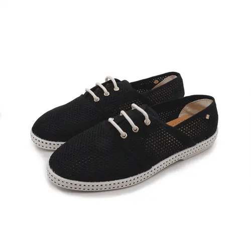 Rivieras Classic Mesh Slip-on Loafer With Laces - Black