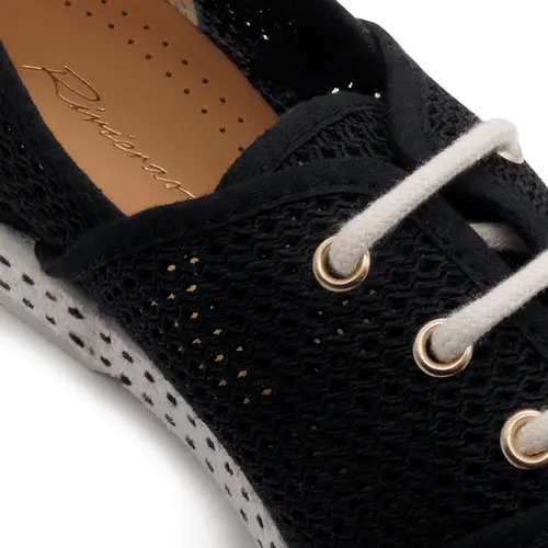 Rivieras Classic Mesh Slip-on Loafer With Laces - Black