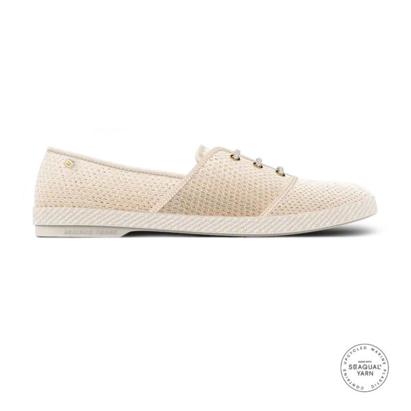 Rivieras Classic Mesh Slip-on Loafer With Laces - Cream
