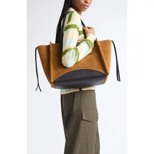 JW Anderson Loafer Cabas Leather Tote - Brown 600