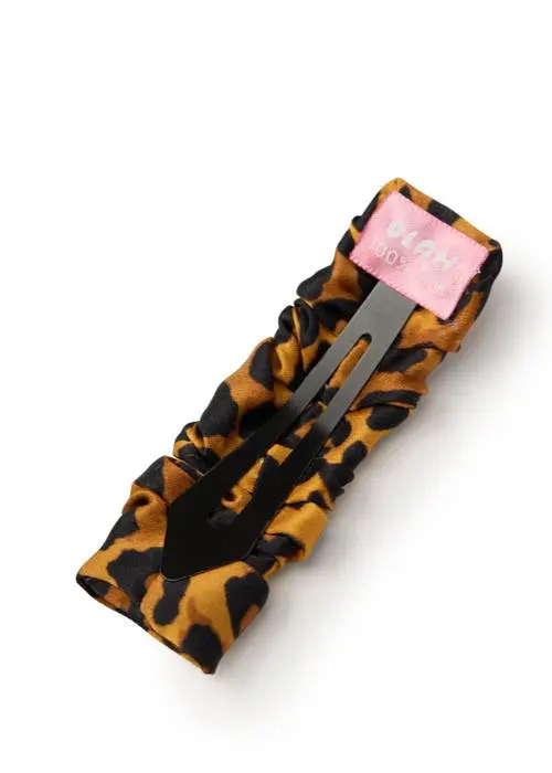 OLAH Leopard Silk Hair Barrette Clip
