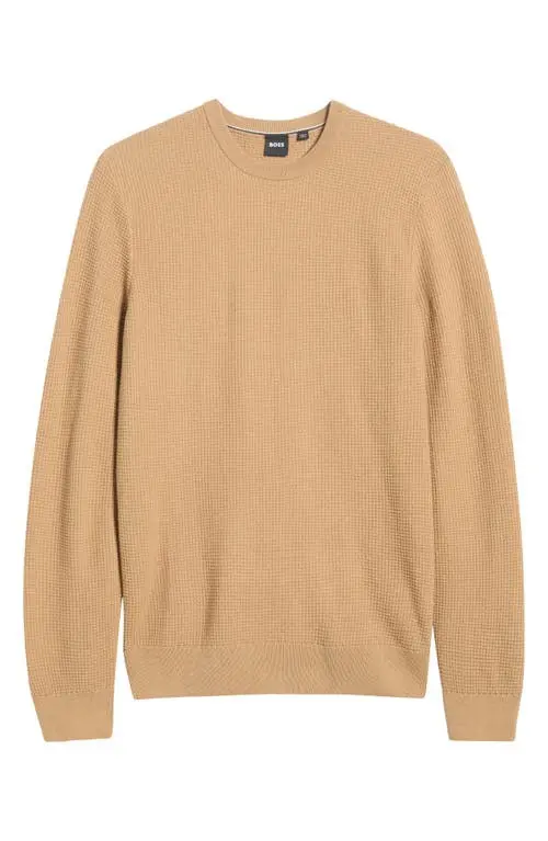 BOSS Ludino Wool Crewneck Sweater - Med Beige