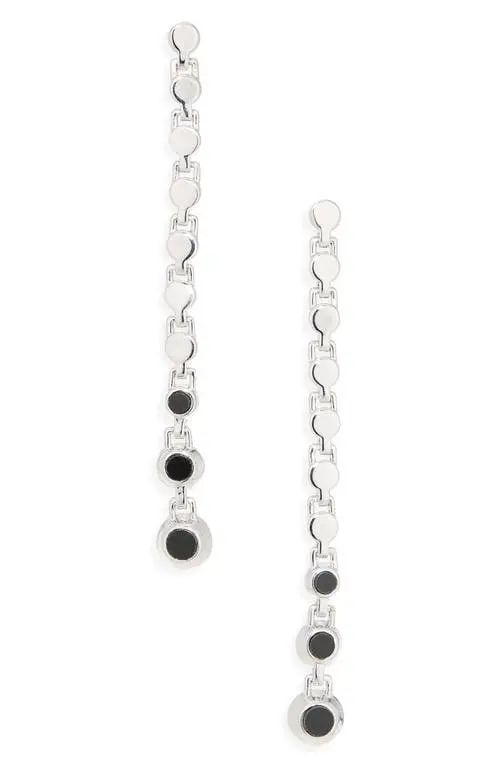 EDDIEBORGO Long Eclipse Lapis Drop Earrings - Silver/onyx