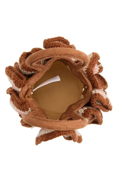 Farm Rio Crochet Flower Handbag - Brown Multi