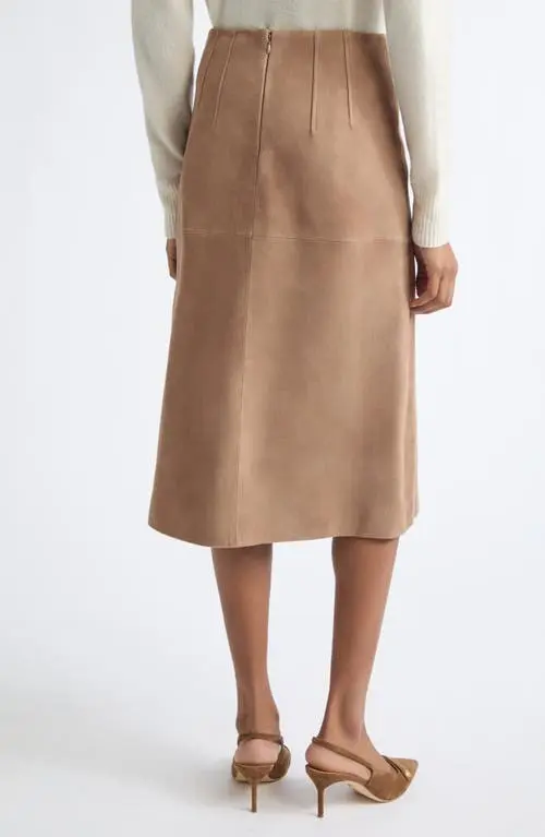 Veronica Beard Callisian Suede Midi Skirt