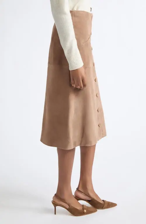 Veronica Beard Callisian Suede Midi Skirt