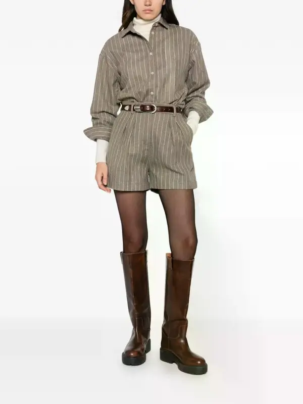 MC2 SAINT BARTH Pinstripe-pattern Pleated Shorts