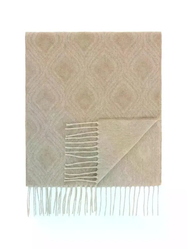 Boggi Milano Scarf With Geometric Motif In Cashmere Blend