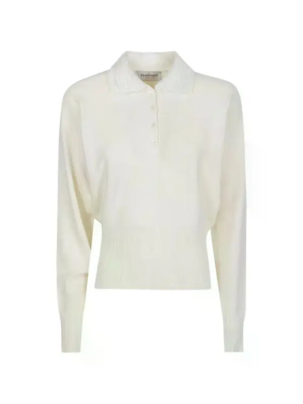 ERMANNO FIRENZE Lace-collar Polo Top