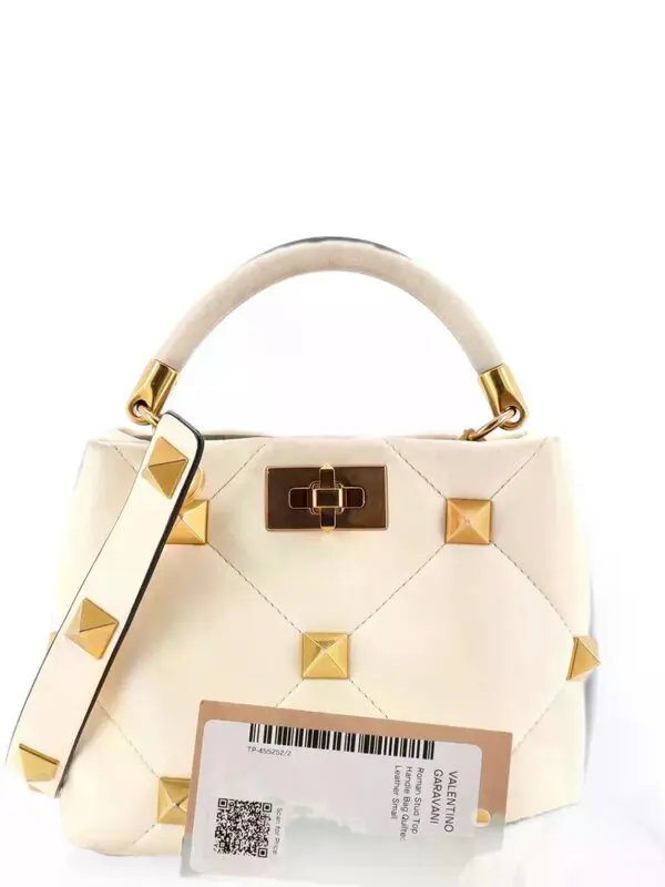 Valentino Garavani Roman Stud Top Handle Bag Quilted Leather Small Satchel