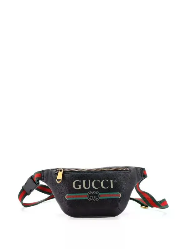 Gucci Logo Printed Leather Small Belt Bag