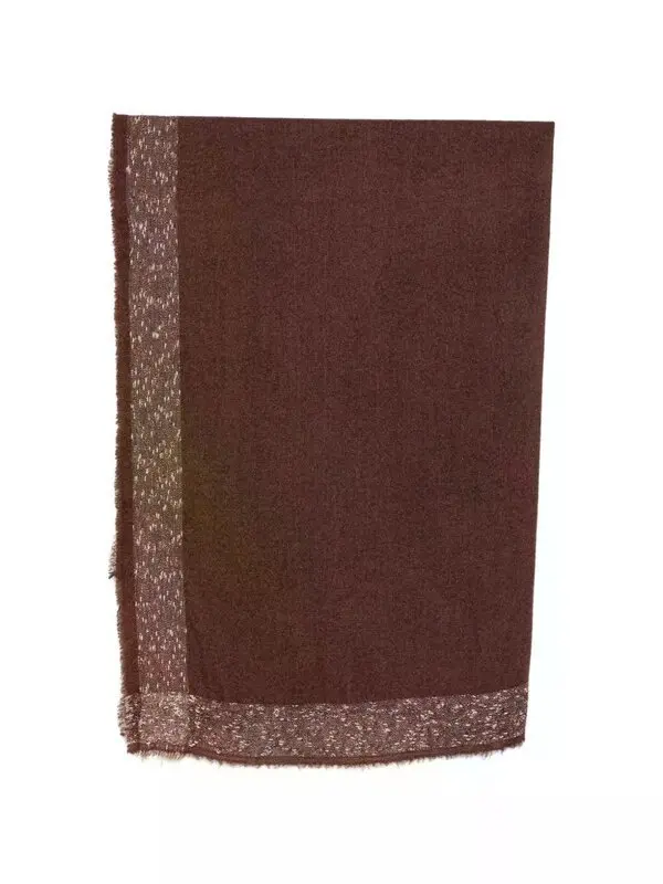 Faliero Sarti Brunetta Fringed Bouclé-trim Scarf - Brown