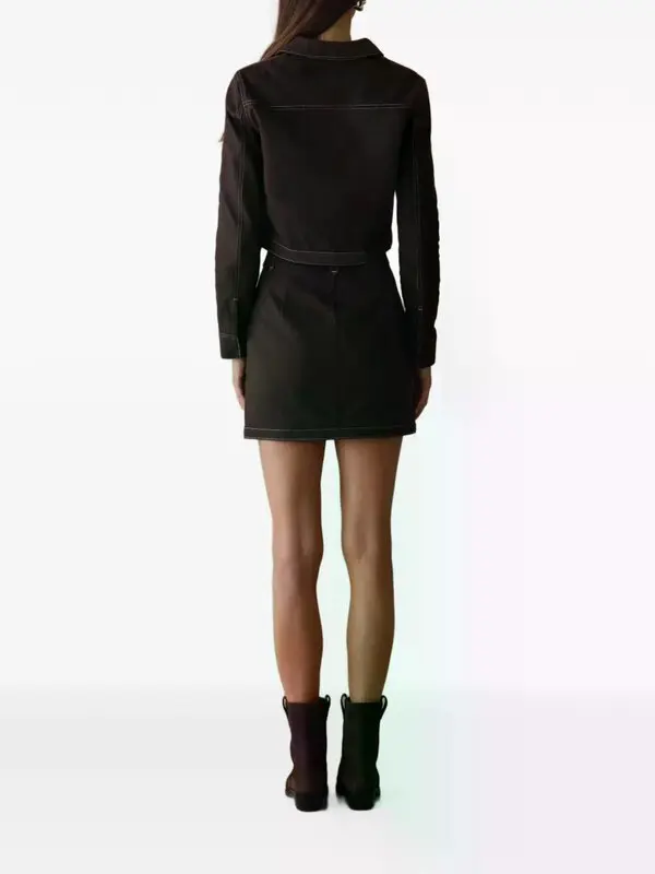 HEVRON Nora Contrast-stitch Mini Skirt