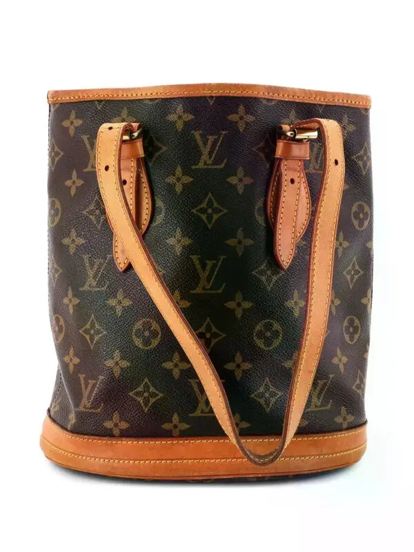 LOUIS VUITTON Petit Monogram Canvas Bucket Bag - Brown