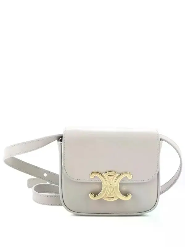 Celine Claude Leather Mini Shoulder Bag - Neutrals