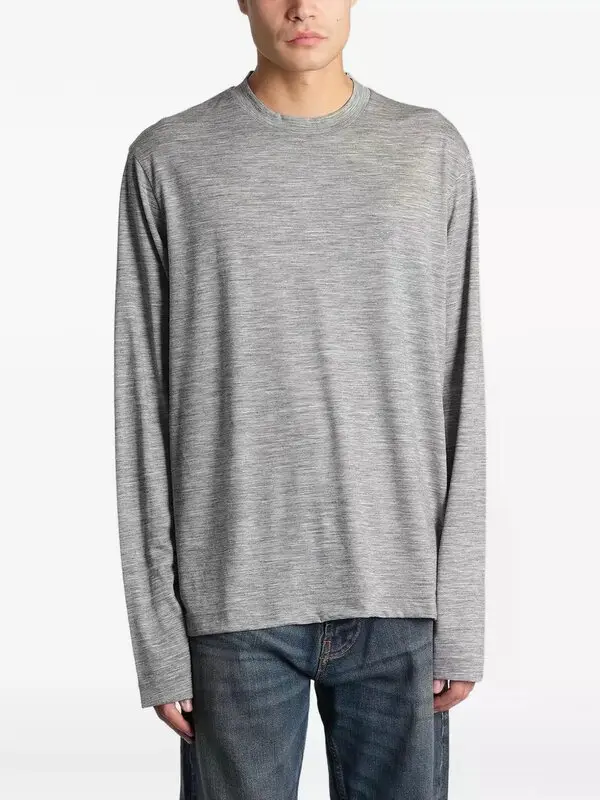 Emporio Armani Logo-embroidered Longsleeved T-shirt - Grey