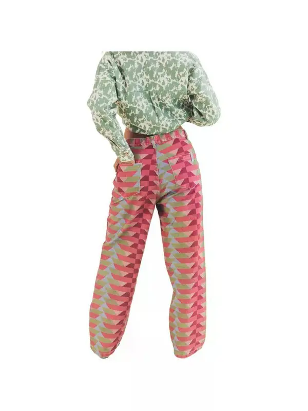 FAVORITE PEOPLE Crew Geometric-pattern Wide-leg Trousers