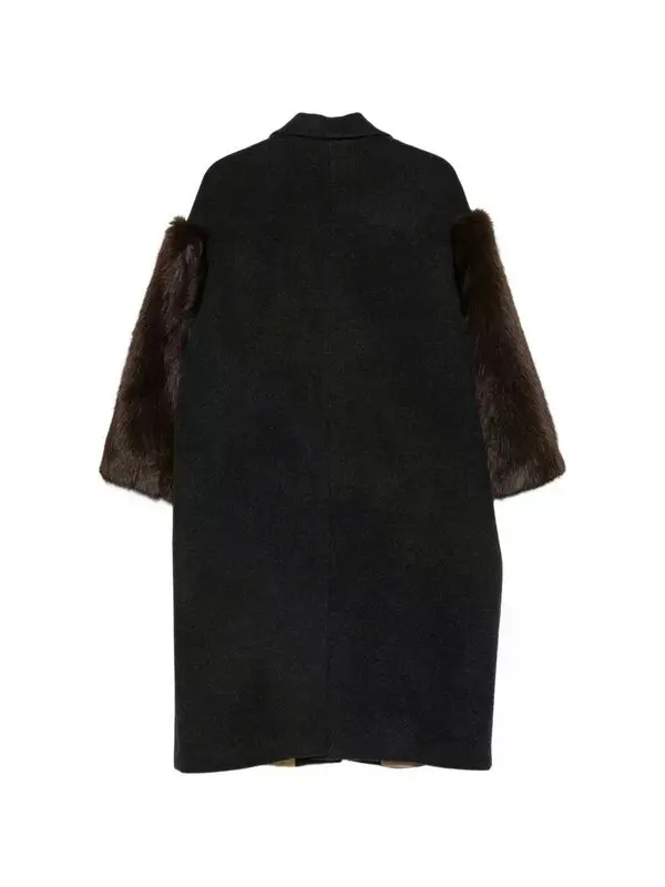 ALYSI Soft Over Faux-fur Sleeve Coat