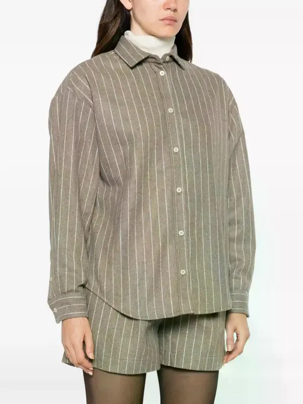 MC2 SAINT BARTH Pinstripe-pattern Crystal-embellished Shirt