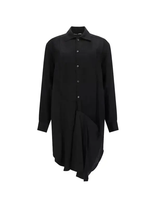 JW Anderson Asymmetric Draped Shirt Mini Dress - Black