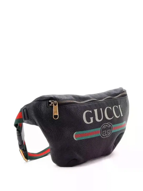Gucci Logo Printed Leather Medium Belt Bag
