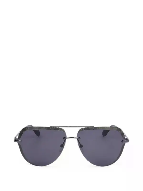 Adidas Monogram-print Pilot-frame Sunglasses