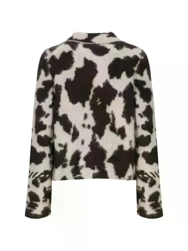 Guest In Residence Cow-print Whipstitch-trim Jacket