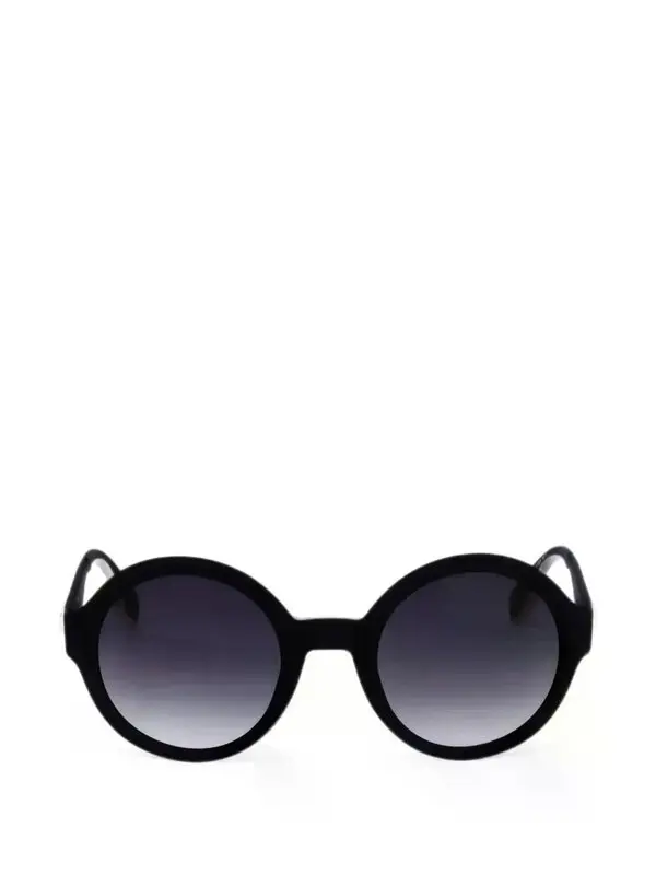 Adidas Round-frame Logo-plaque Sunglasses - Black