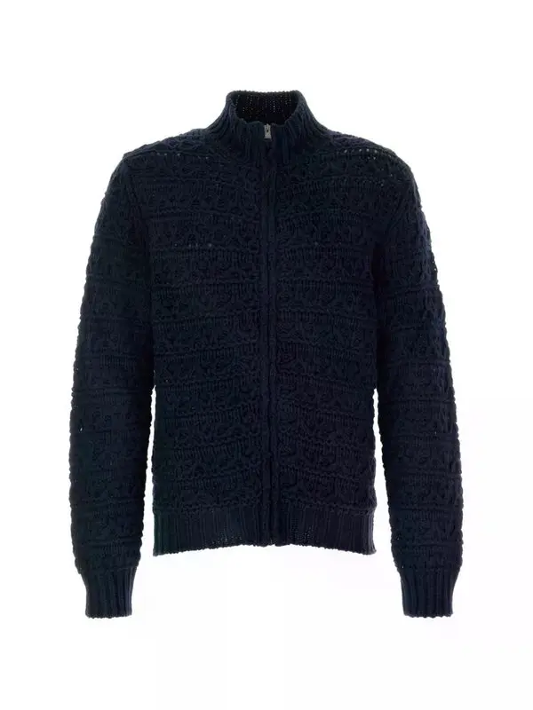 Canali Cable-knit Zip-up Cardigan