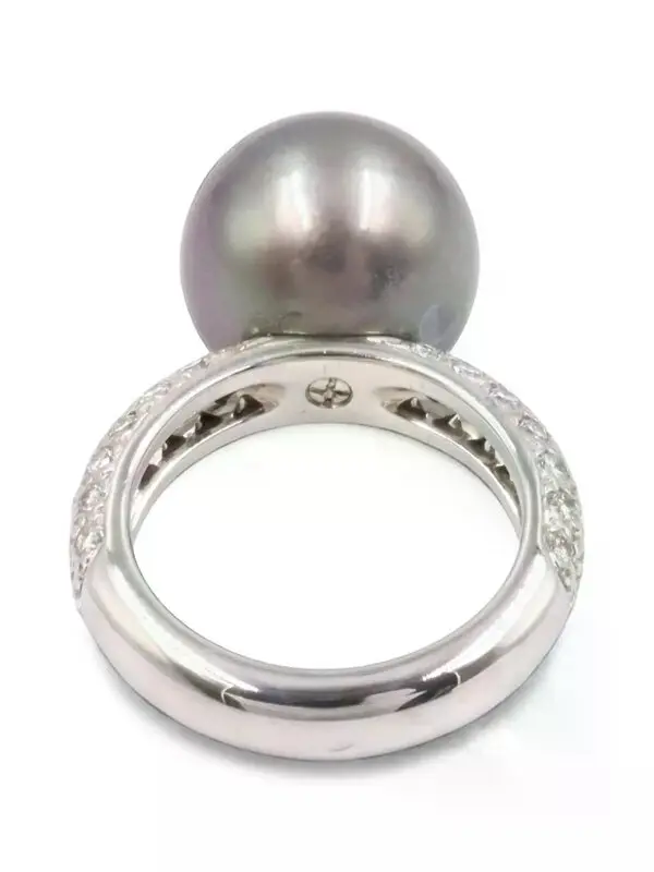 Cartier 2010s Diamond Pearl Ring - Silver